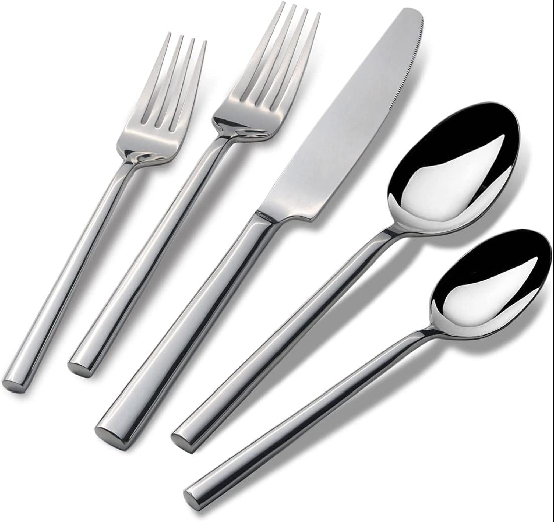 Potter 20-Piece Forged Silverware Set Stainless Steel Flatware Set ...