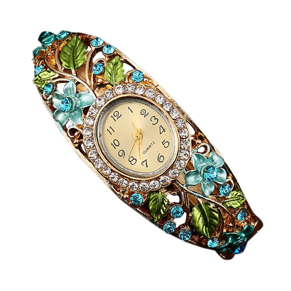 Click here for Smilepp Flower Rhinestone Decor Women Watch Bracel... prices