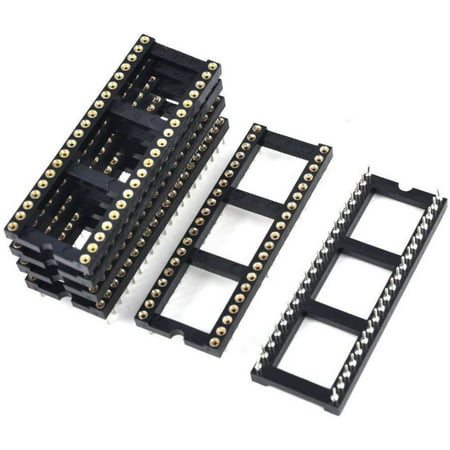 HTAIGUO 6 Pack 2.54mm Pitch 40 Round Pins Double Row IC Sockets DIP IC ...