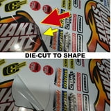 White Vinyl R/C Racing Sponsor Sticker Gang Sheet 41-1/8th 1/10th Scale ...