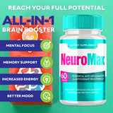 NeuroMax Nootropic Pills Natural Formula Brain Supplement 300 Capsules ...
