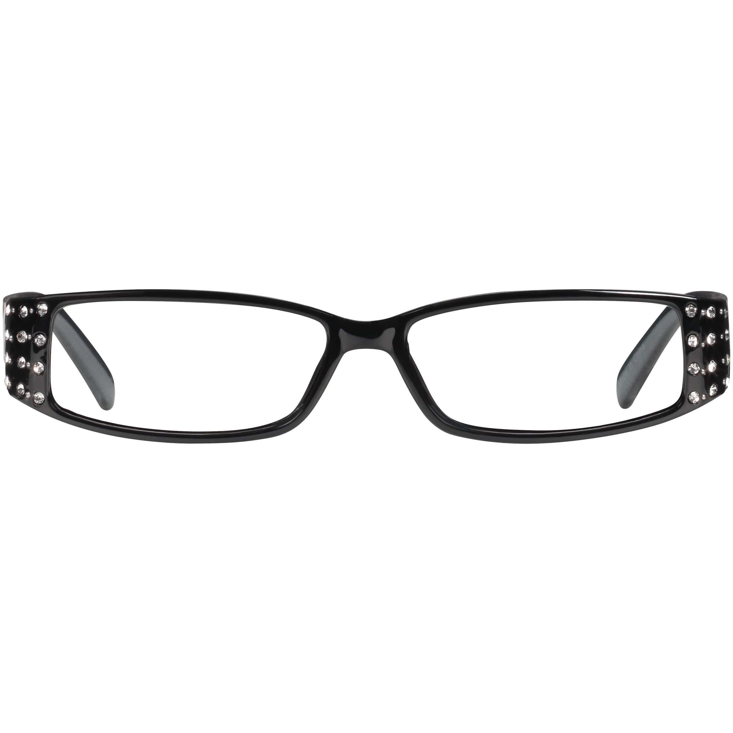 M Readers Women's Erin +1.75 Rectangle Reading Glasses with Case, Black ...