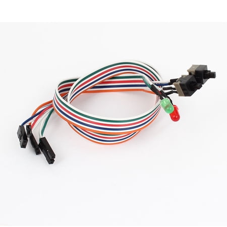 3 x PC Case Red Green LED Light ATX Power Supply Reset HDD Switch 50cm ...