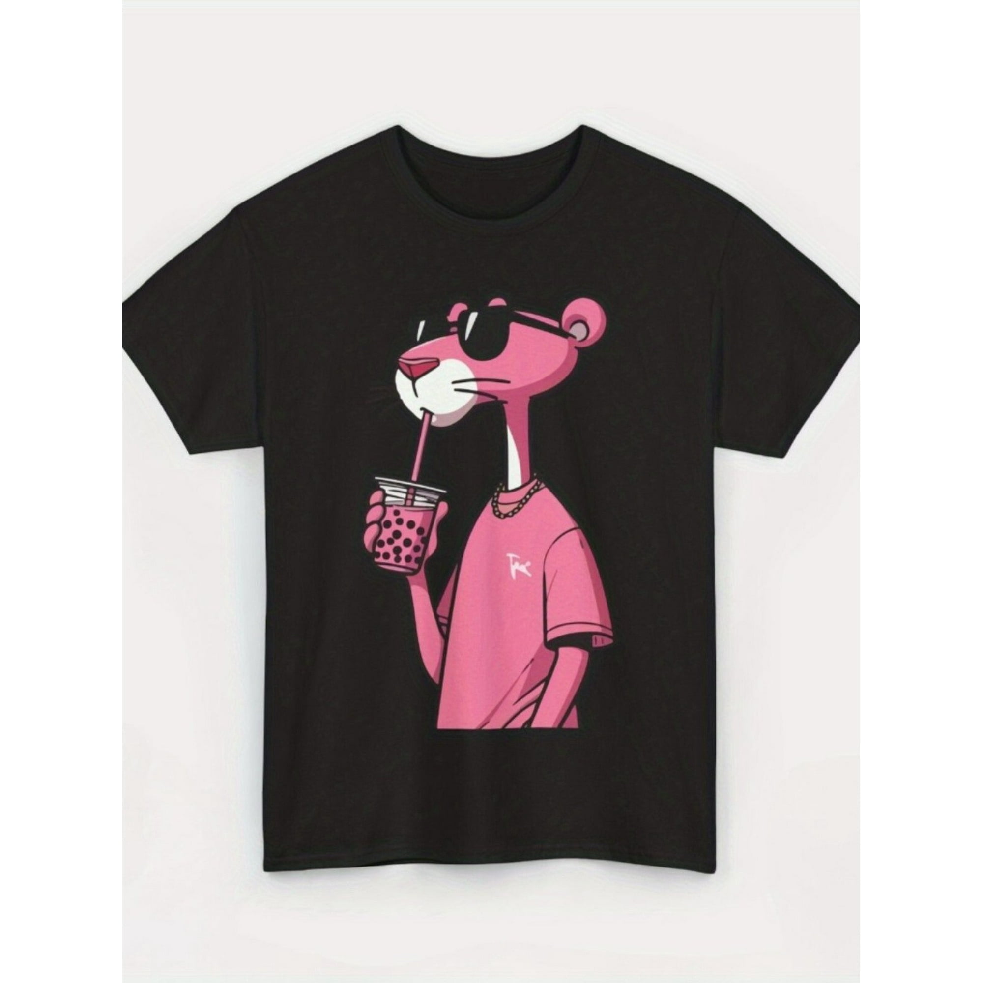 Click here for Generic Pink Panther Trend Boba T-Shirt Unisex Cot... prices