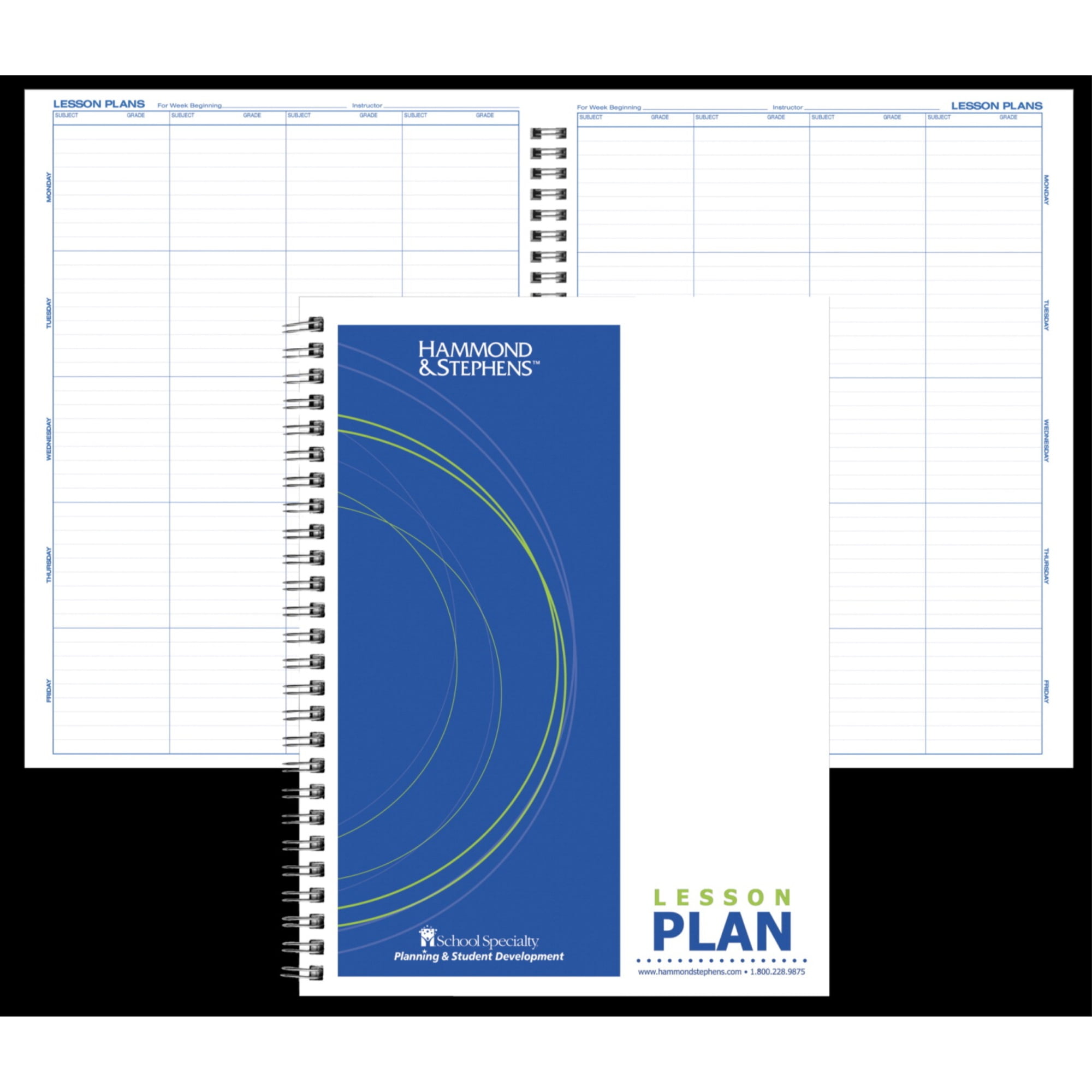 Hammond & Stephens 0456-8 P Wire-O Bound Lesson Plan Book, PolyIce ...