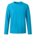 Boys Long Sleeve Swim Shirt Summer Beach Sun Rash Guard for Kids Solid ...