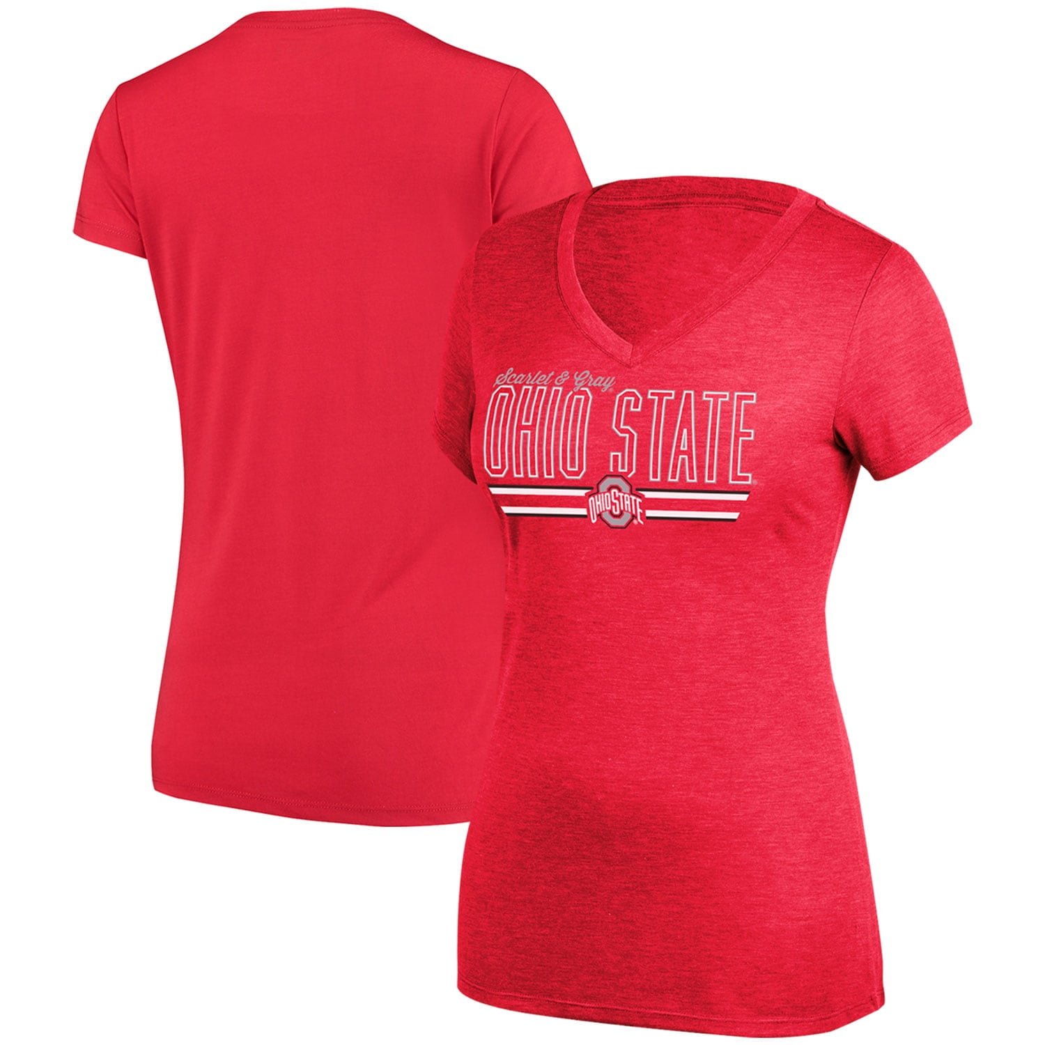 Women's Scarlet Ohio State Buckeyes Glam Slam V-Neck T-Shirt - Walmart.com