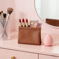 B Waterproof Cosmetic Bag With Auto-Closing Design, Pu Leather Makeup ...