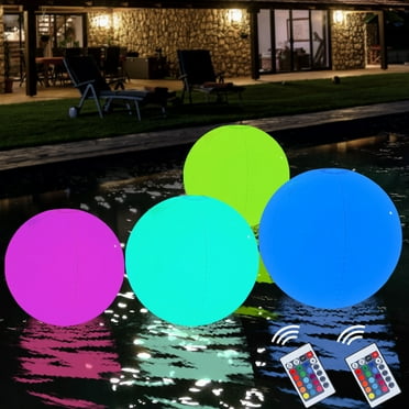 Tially Full Moon Solar Floating Pool Lights - 14" Inflatable Pool Decor ...