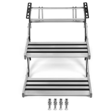 Brophy Products AS03 3-Step Aluminum RV Scissor Steps with 24" to 30 ...