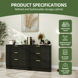 Uforic 6-Drawer Fluted Dresser with Double Anti-Tip Devices, MDF Chest ...