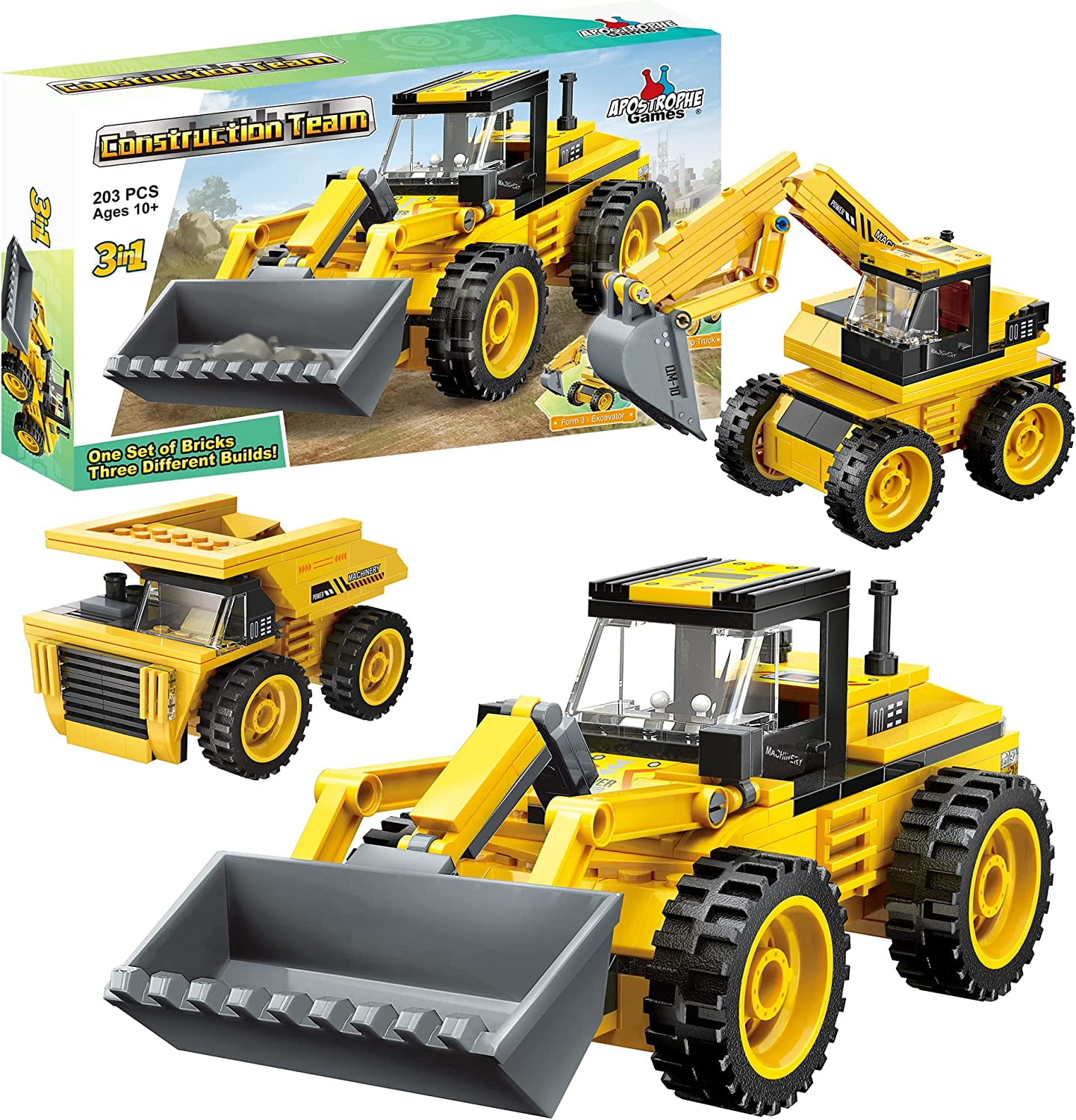 3 in 1 Construction Team Building Block Set - Walmart.com