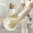 2pcs Floral Print PVC Cleaning Gloves - Durable, Multi-Purpose ...