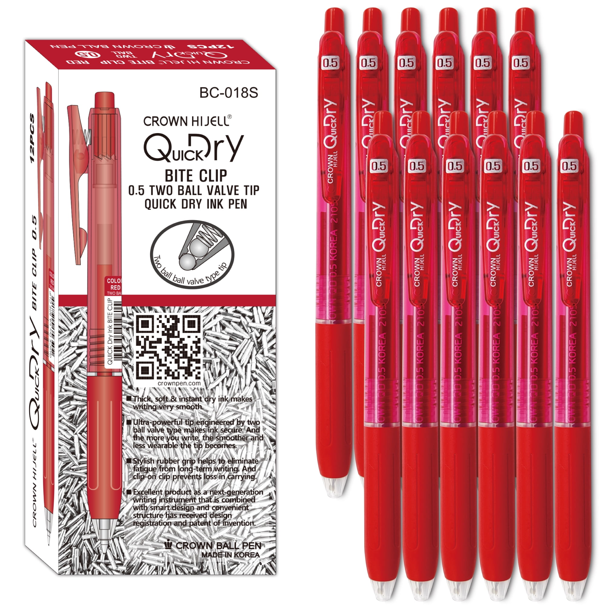 Click here for [crown] Quick Dry 0.5mm Gel Pens  Red Ink  12 Coun... prices