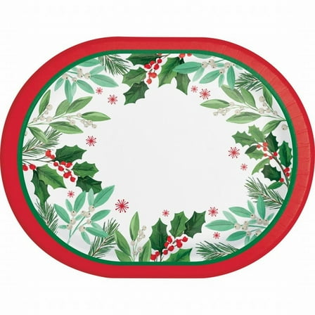 Christmas Village 12-inch Oval Paper Plates 8 Per Pack - Walmart.com