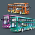 Double Decker Sightseeing Bus Model Pull Back Vehicles Toy Die Cast ...