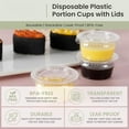 100Pack 2oz Disposable Plastic Portion Cups with Lids, Small Mini Sauce ...