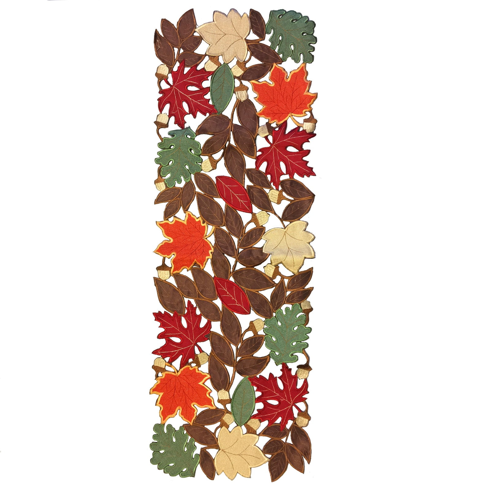 Autumn Leaf Embroidered Fall Table Runner 16 x 45 Inch Leaves New ...
