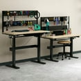 Hanover 24-In. Wide Natural Wood Motorized Work Bench with Adjustable ...
