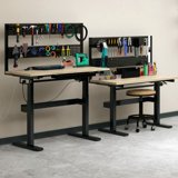 Hanover 24-In. Wide Natural Wood Motorized Work Bench with Adjustable ...