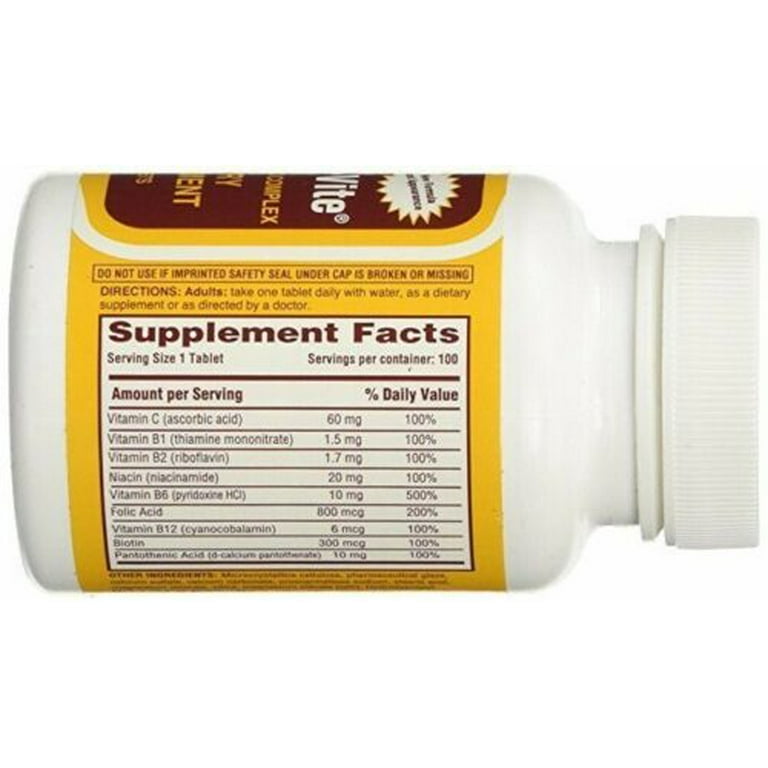 Nephro-Vite Vitamin B And C Complex Tablets 100 Ct, 50% OFF