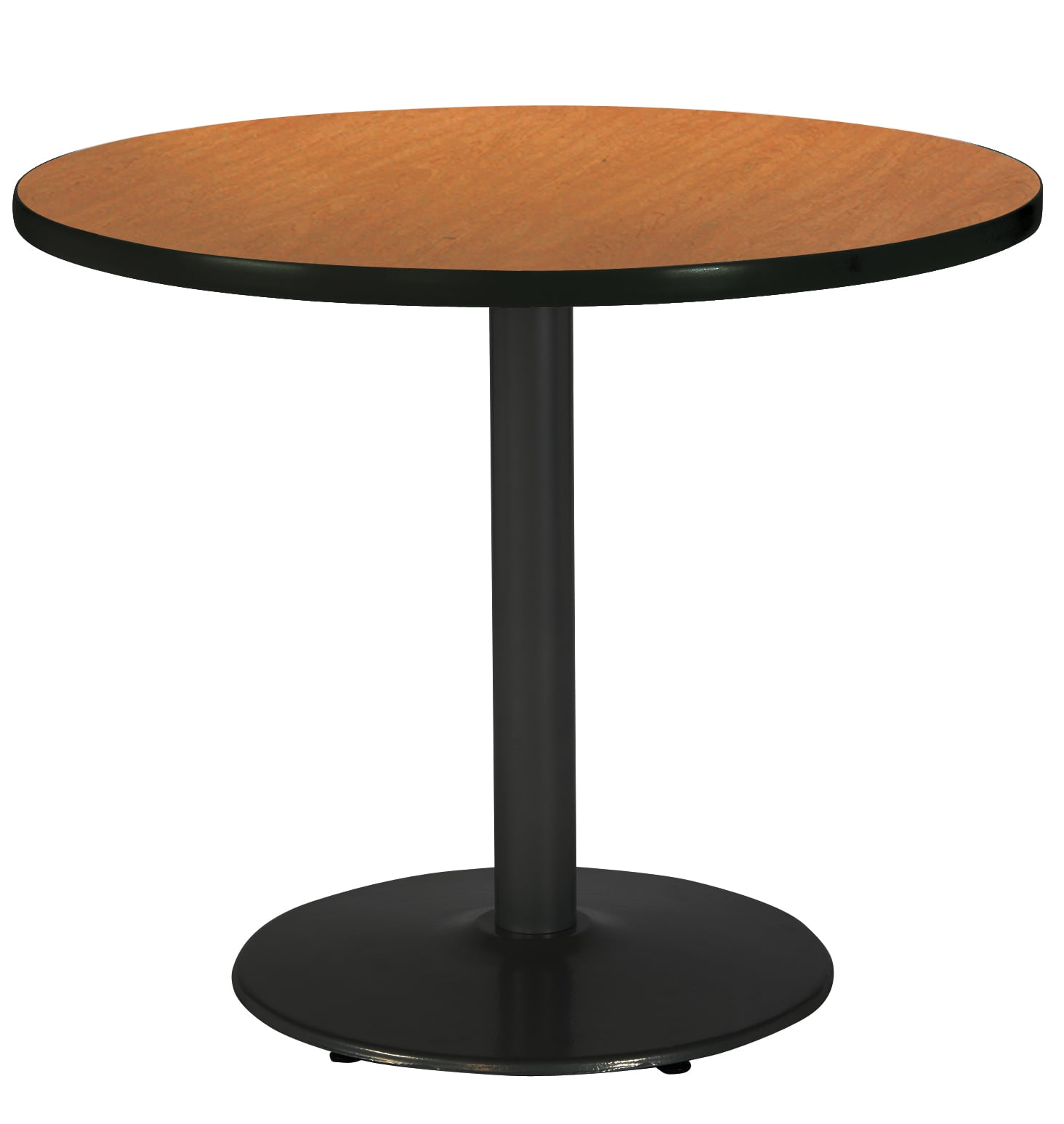 KFI Studios Mode 3' x Round' Dining Table, Medium Oak, Black Base ...