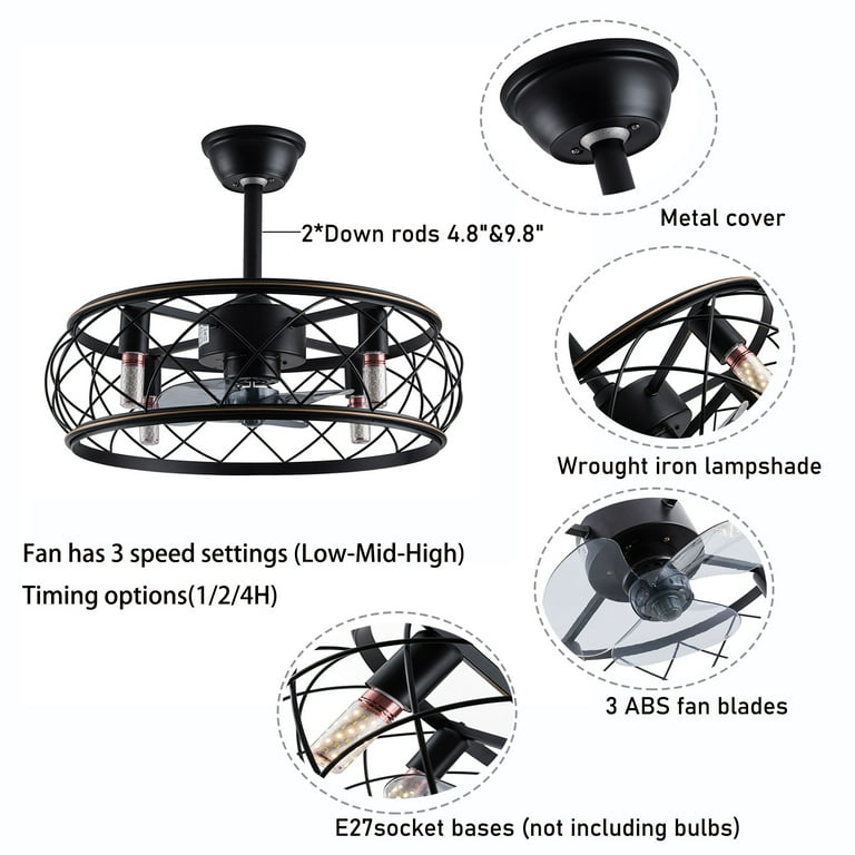 Enclosed Ceiling Fan And Light Combination | Shelly Lighting