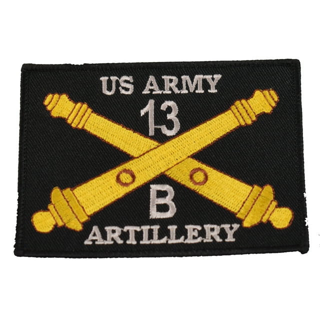 US ARMY 13B ARTILLERY ARTY PATCH - Silver & Gold on Black Background ...