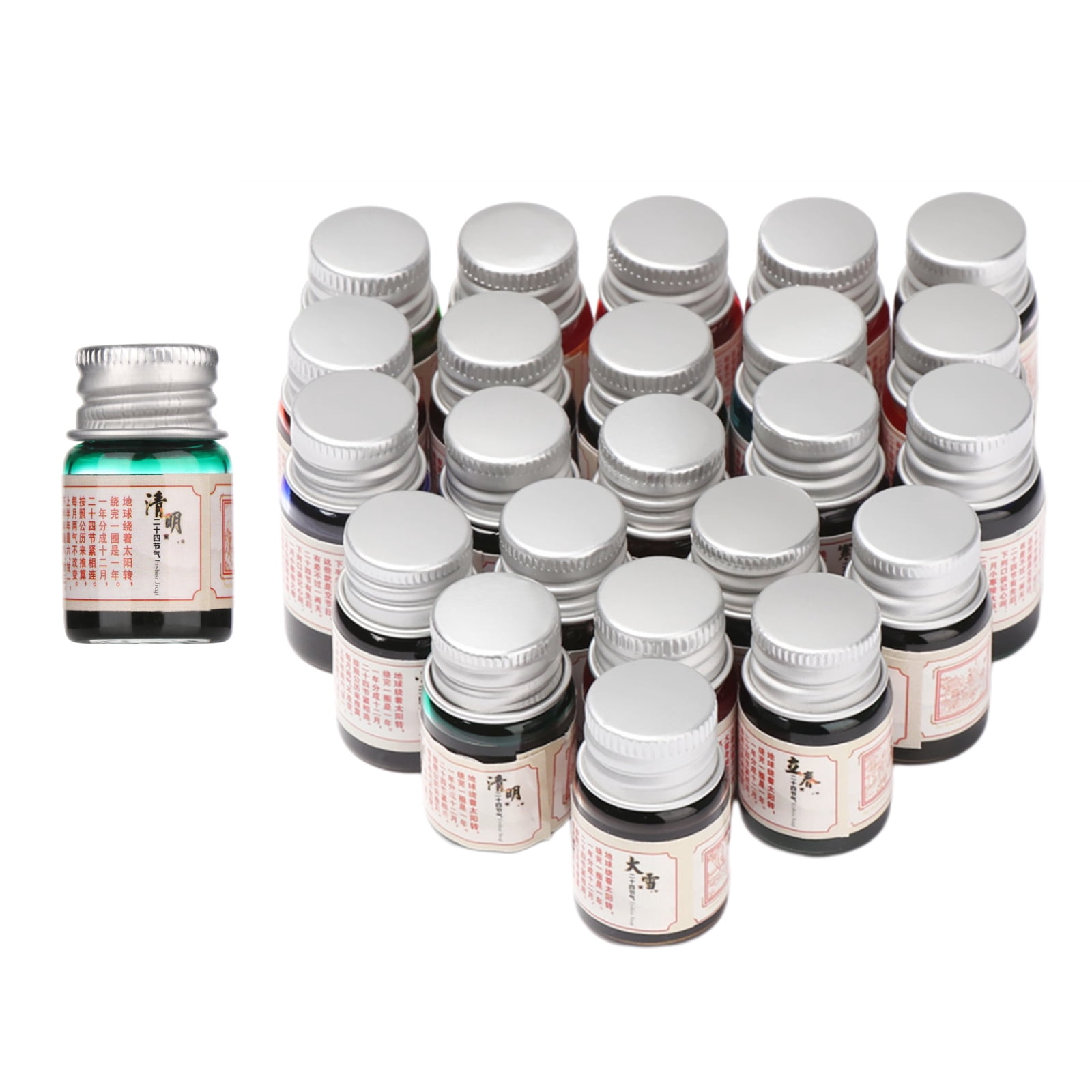 24Colors 7ml Caligrafía Pluma Tinta Set Dibujo Graffiti Fountain Dip ...