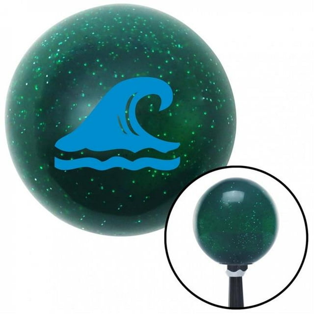 American Shifter Blue Hawaiian Waves No.2 Green Metal Flake Shift Knob ...