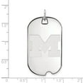 Solid 10k White Gold Official Michigan (Univ Of) Large Dog Tag Pendant ...