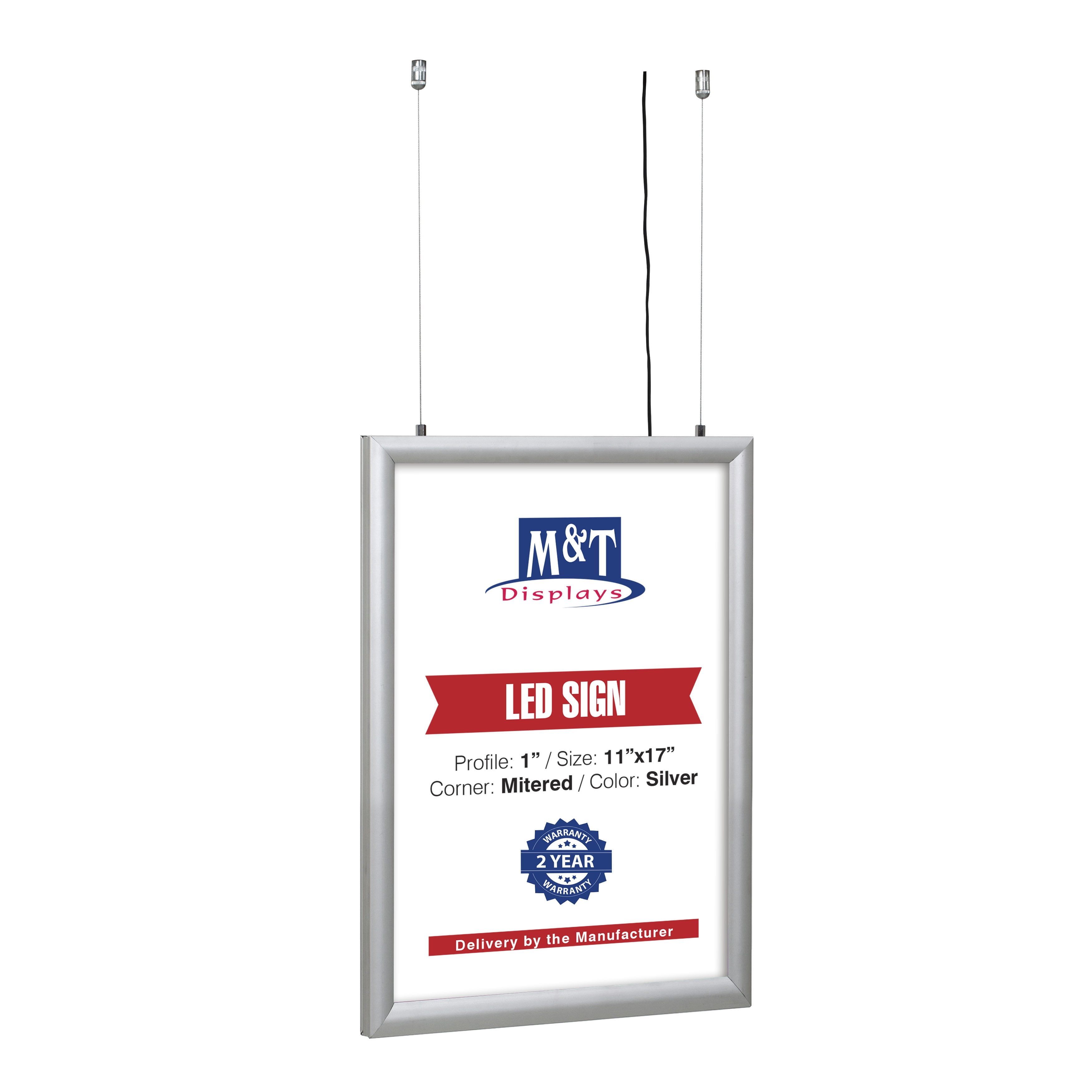 M&T Displays Best Buy LEDbox LED Light Poster Frame 11x17 Inch Silver 1 ...