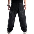 Ruiatoo Stylish Baggy Jeans For Men Classic Relaxed Fit Vintage Hip Hop Skateboard Pants