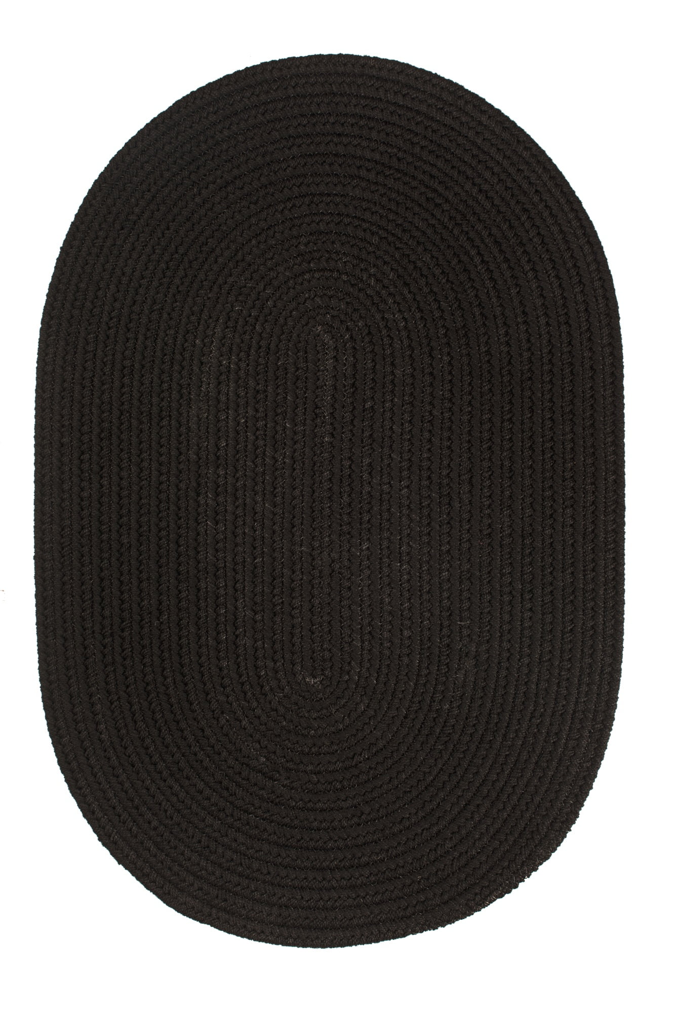 Indoor/Outdoor Solid Black Area Rug, Braided Textured Design, 4Ft. X ...