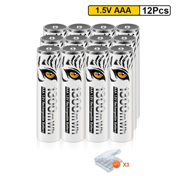 EBL 1.5V Rechargeable AAA Li-ion Battery 1200mwh Lithium Batteries ...
