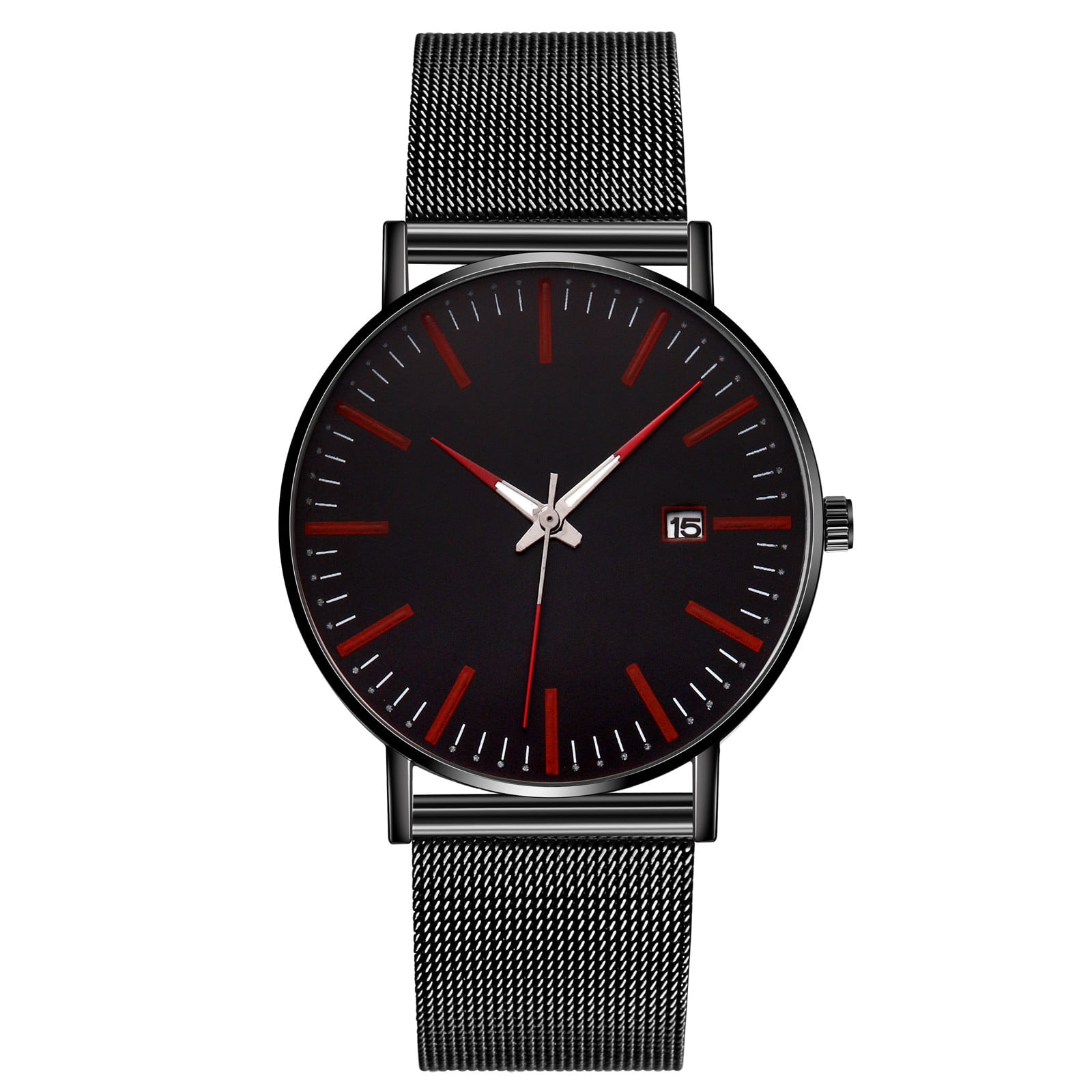 Sleek Minimalist Fashion With Mesh Band Dial Men's Quartz Watch Gift ...