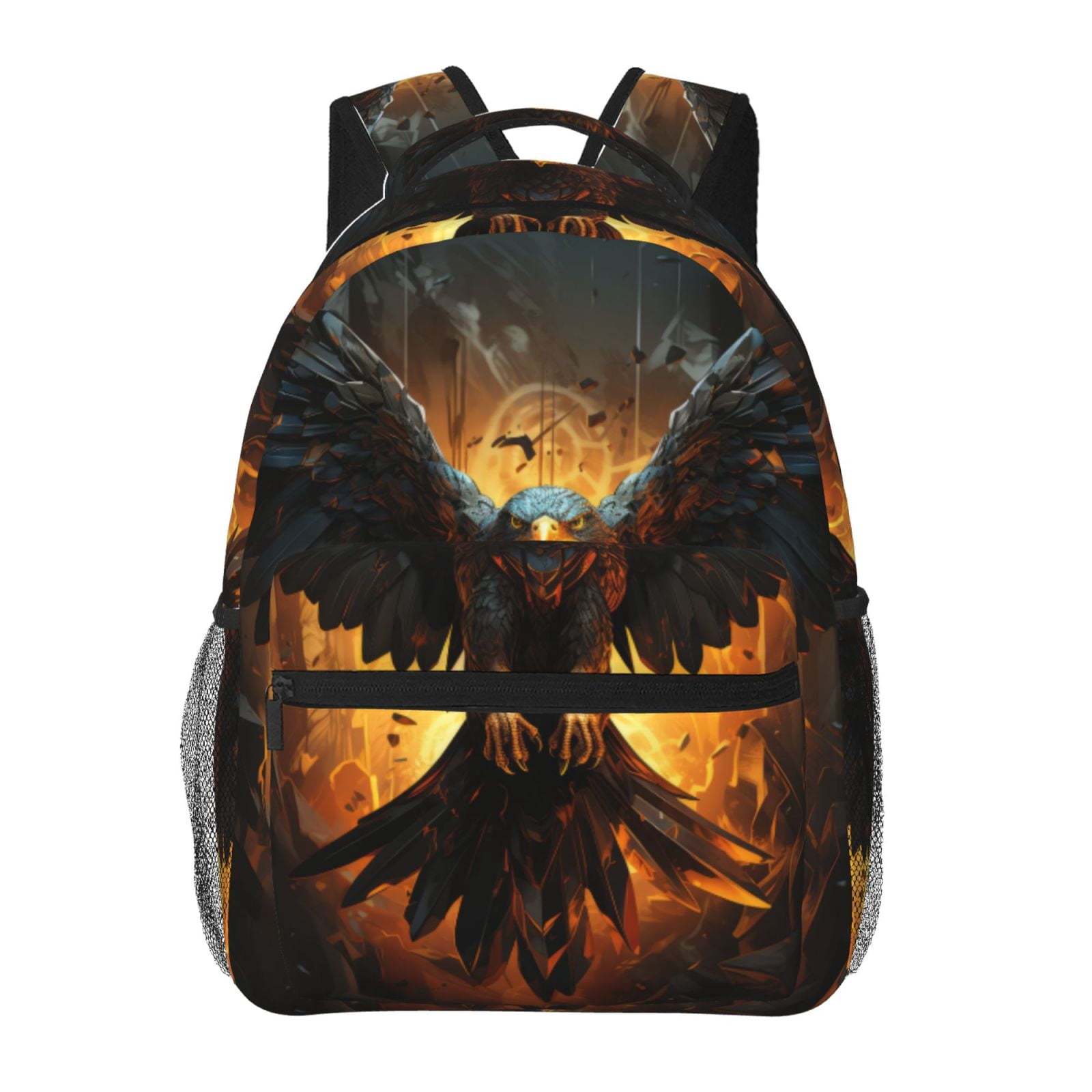 Bingfone Cool Black Eagle Print Lightweight Casual Student Backpack ...
