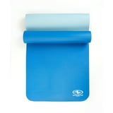Athletic Works Fitness Mat, Two Tone Blue, 10mm, 72x24 inch, NBR Foam ...