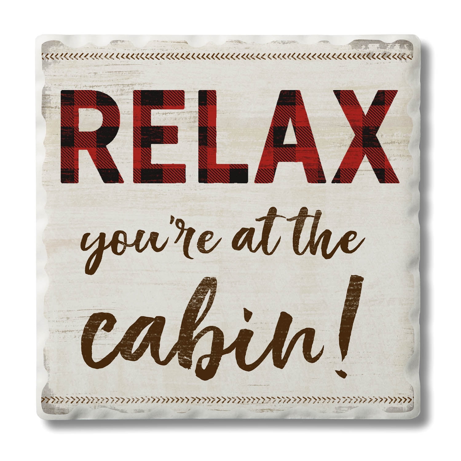 Absorbent Stone Tumbled Tile Coasters, Relax, Set of 4 - Walmart.com