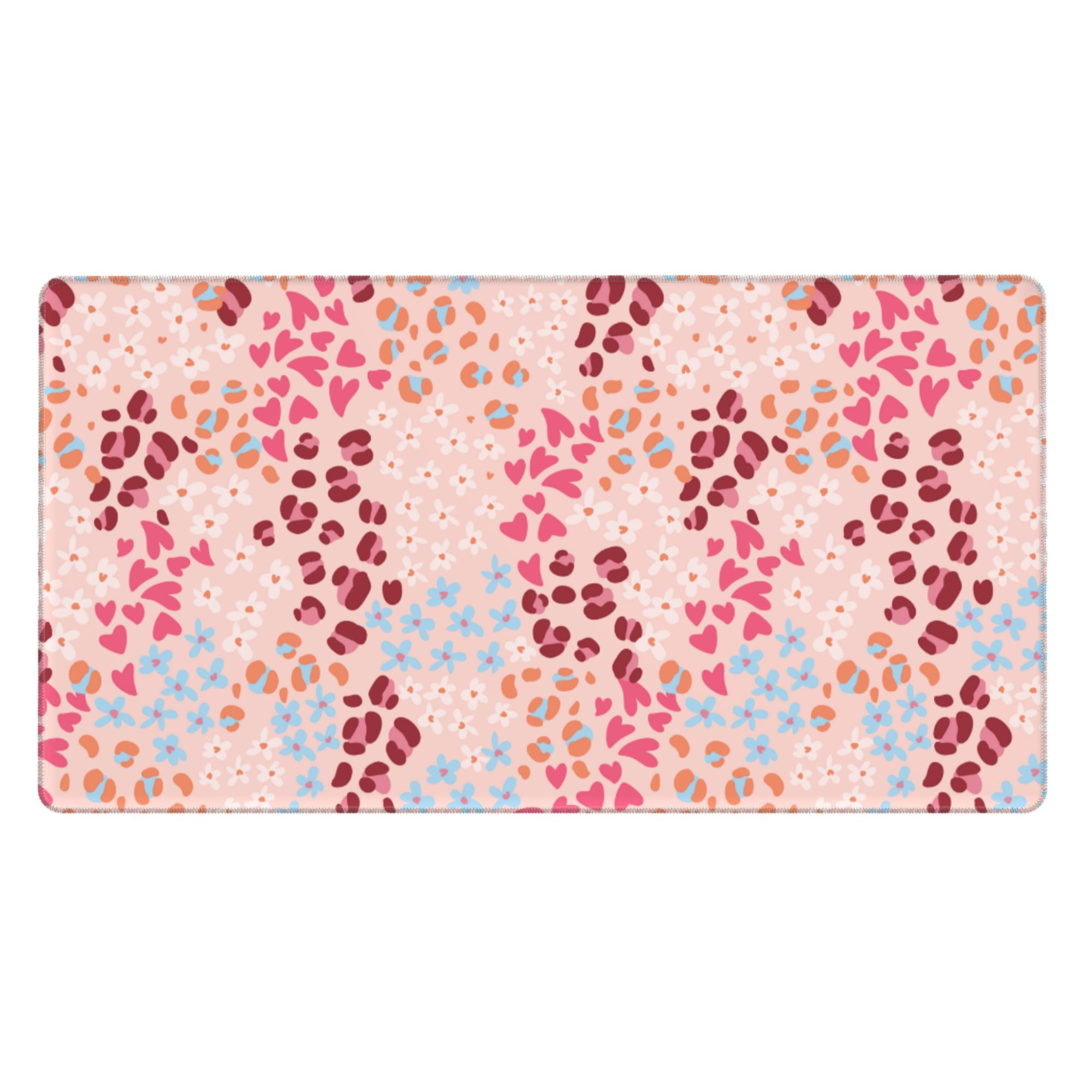 ZICANCN Gaming Mouse Pad, Cartoon Flowers Pink Hearts Large Mouse Mat ...