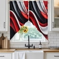 Abstract Stitching Swag Curtain Valance for Window 2 Panels Gary Red ...