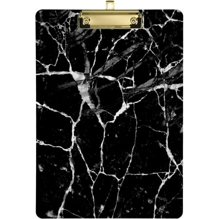 XDDJA Abstract Black Marble Stone Clipboard Hardboard Wood Nursing Clip ...