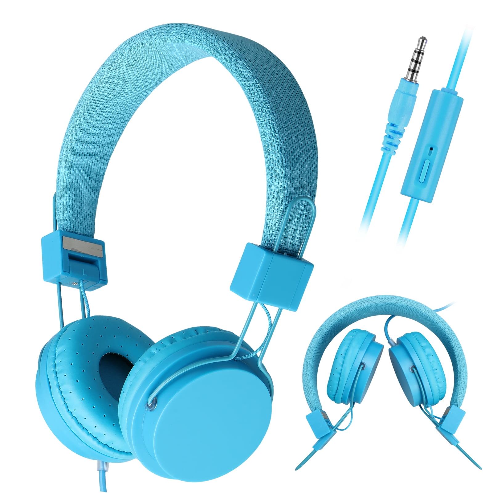 Kids Wired over Ear Headphones Headset, Foldable Stereo 3.5MM Wire Cord ...