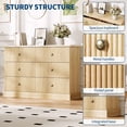 Boho 6 Drawer Dresser, Fluted Drawer Dresser with Anti Drop Design for ...