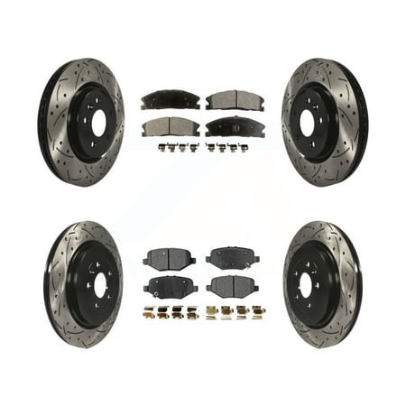 Transit Auto - Front Rear Coated Drilled Slotted Disc Brake Rotors And ...
