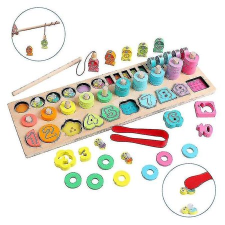 Wooden Number Puzzle Sorting Toys For Toddlers Shape Sorter Game ...