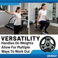 US Weight 43 LB Barbell Weight Set with 55" Adjustable Bar - Home Gym ...