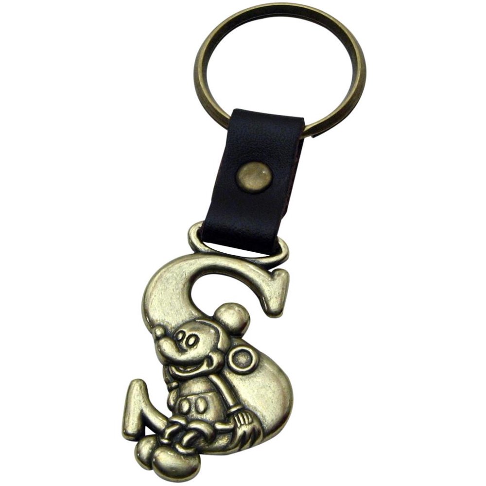 Monogram - Mickey Mouse Letter S Brass Key Chain - Walmart.com ...