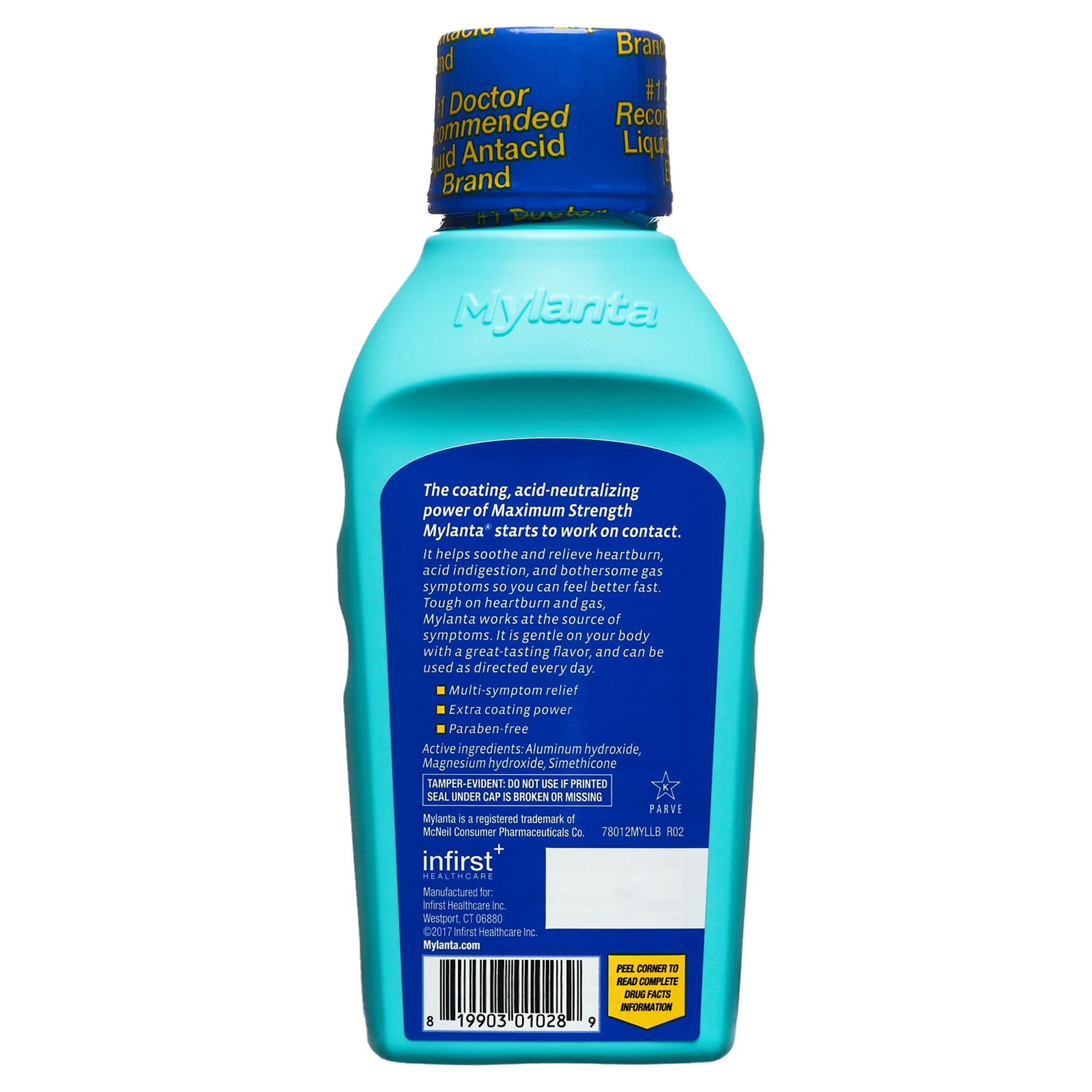 Mylanta Maximum Strength Liquid Antacid + Anti-Gas, Classic Flavor, 12 ...