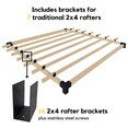 10' x 12' Pergola with Roof DIY Hardware Kit - Black 4x4 Pergola Steel ...